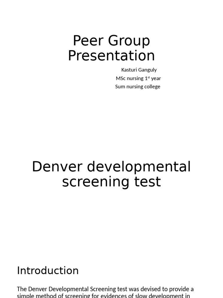 Denver Developmental Screening Test | PDF | Human Development | Childhood