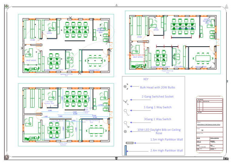 Kyenjojo Office Partitions and Electrical Lay out (1) | PDF