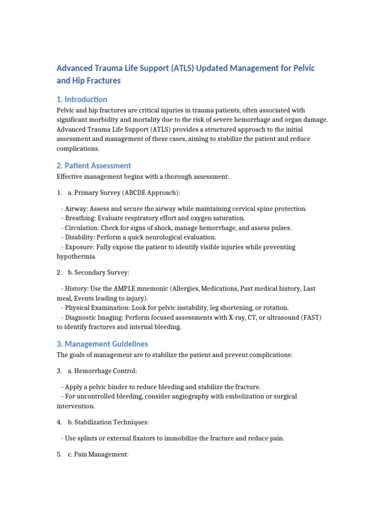 ATLS_Management_Pelvic_Hip_Fractures_Updated | PDF | Major Trauma ...