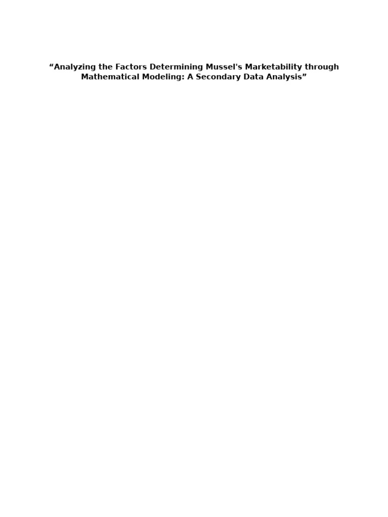 Analyzing-the-Factors-Affecting-Mussel-1 | PDF | Conceptual Model | Regression Analysis