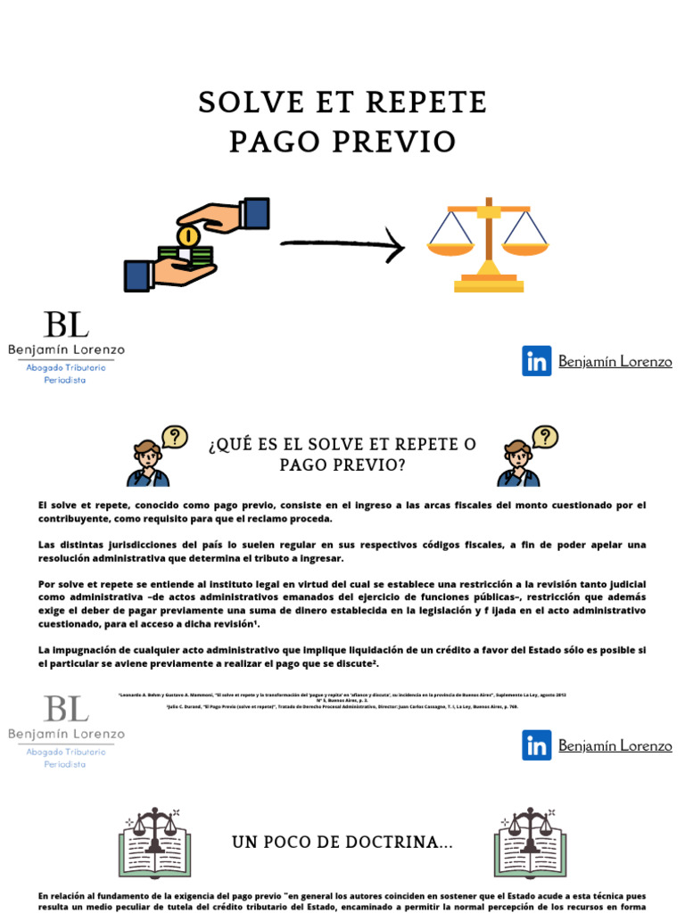 Pago previo: ¿Qué es el solve et repete? | PDF | Apelación | Caso de ley