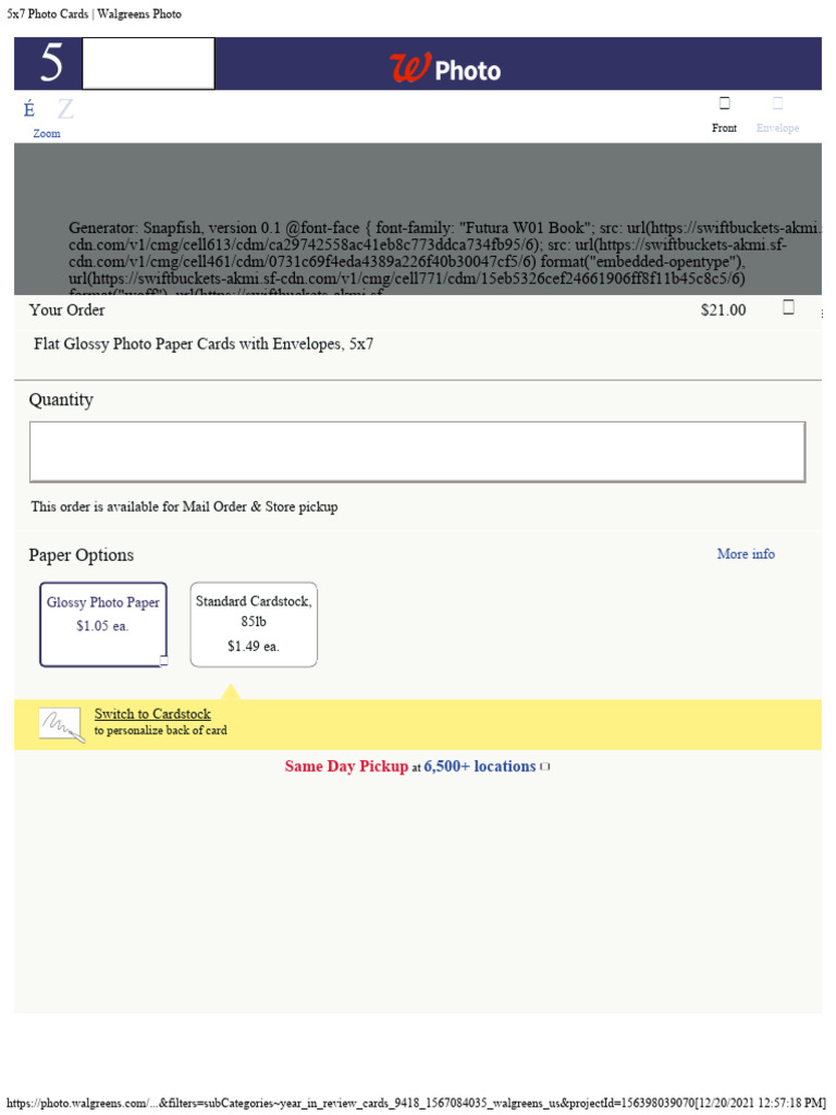 5x7 Photo Cards Walgreens Photo | PDF | Printing | Stationery