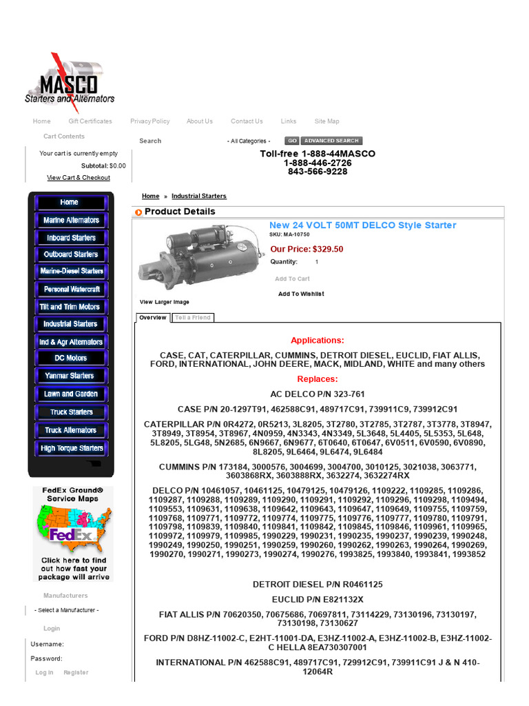 New 24 VOLT 50MT DELCO Style Starter | PDF