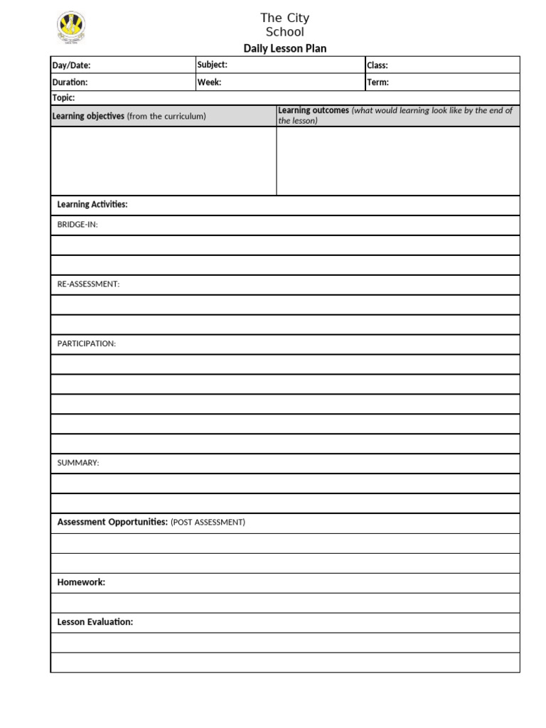 BOPPPS Daily Lesson Plan(Editable) | PDF