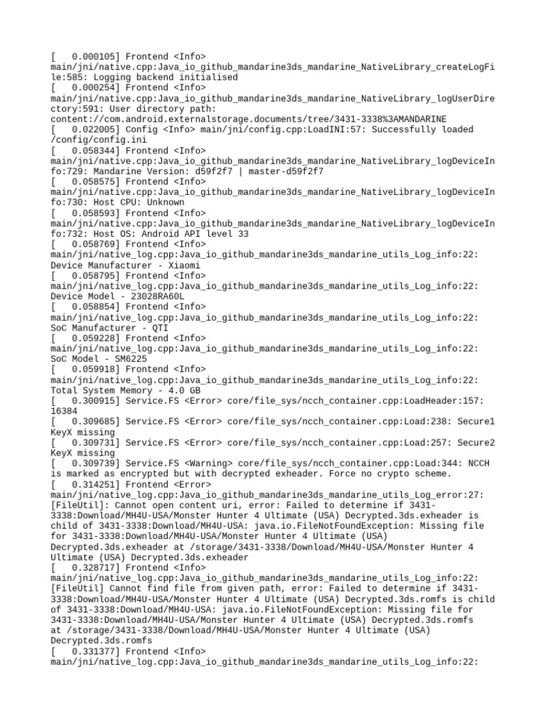 Mandarine 3DS Log Analysis Report | PDF | Encryption | Computing