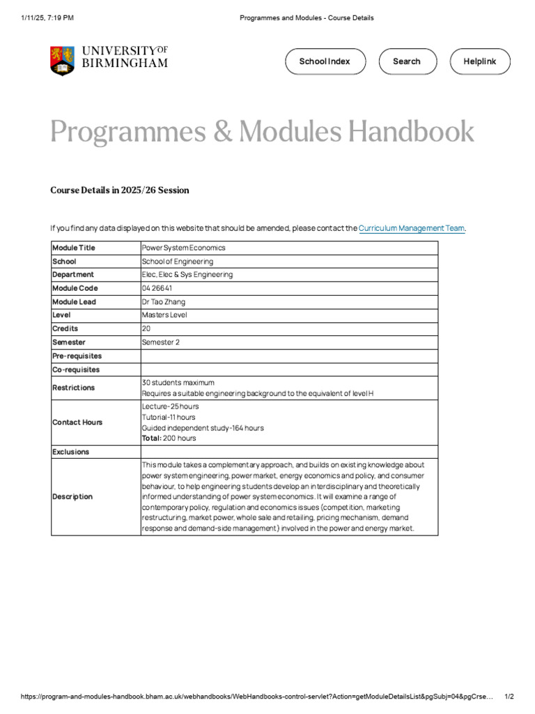 Programmes and Modules - Course Details. 1pdf | PDF | Economics ...