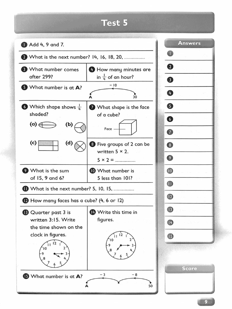 Y3P - Test 5 - Qus - MM 7-8 | PDF