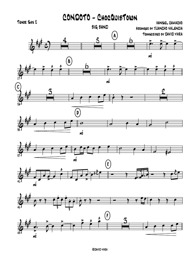 CONDOTO SCORE Tenor Sax 2 | PDF