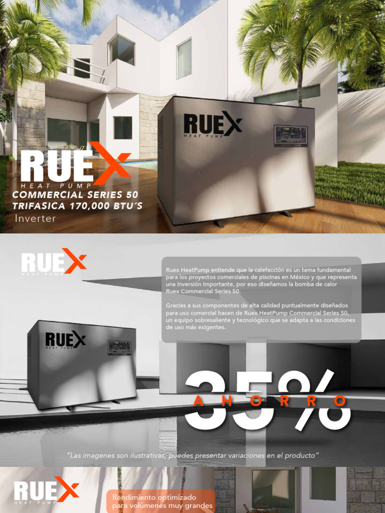 Bomba de Calor Ruex Commercial 50 | PDF | Bomba de calor | Uso ...