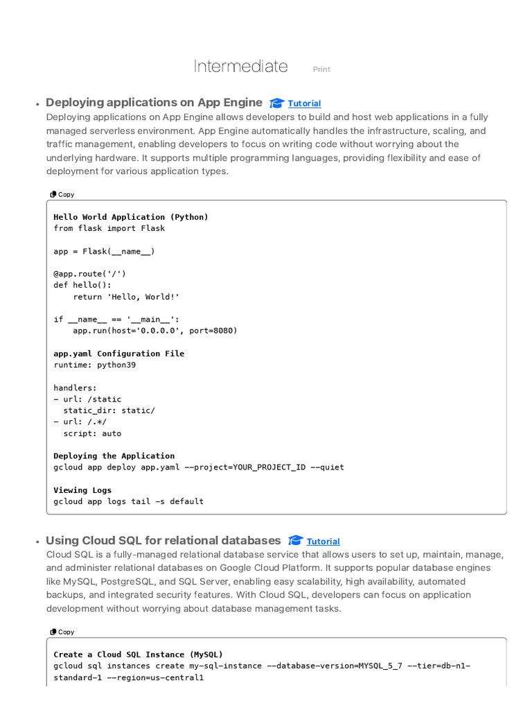 GoogleCloudFlatform Intermediate | PDF | Cloud Computing | Databases