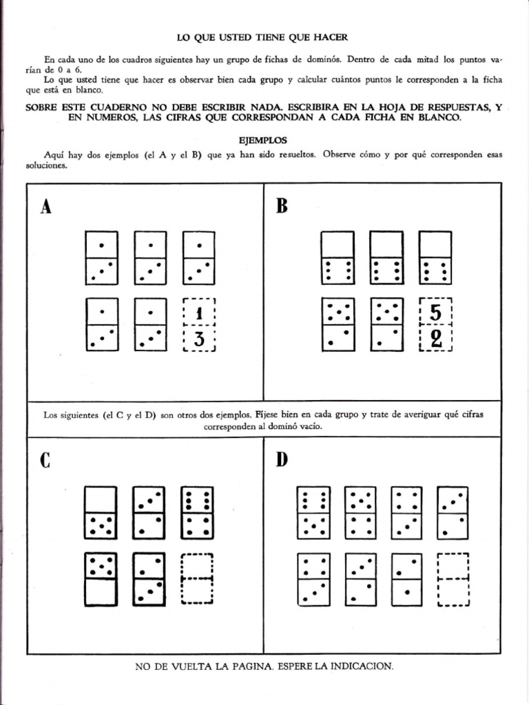 Test de Dominós - A | PDF