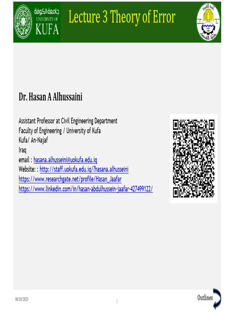 Lecture 3 Theory of Errors 1 | PDF | Errors And Residuals | Observational Error