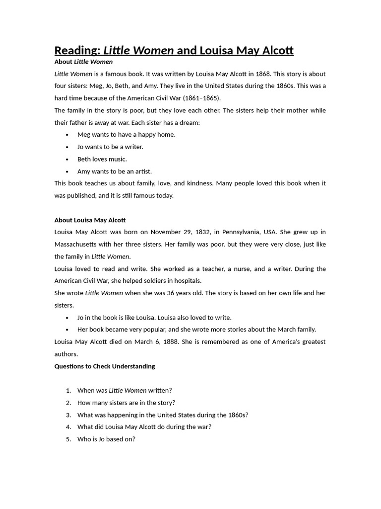 Reading Little Women (A1/A2) | PDF | Little Women
