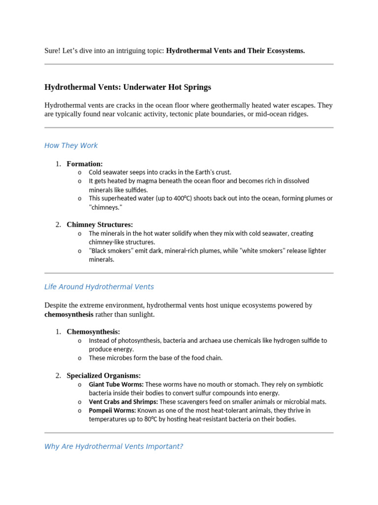 o | PDF | Hydrothermal Vent | Earth Sciences