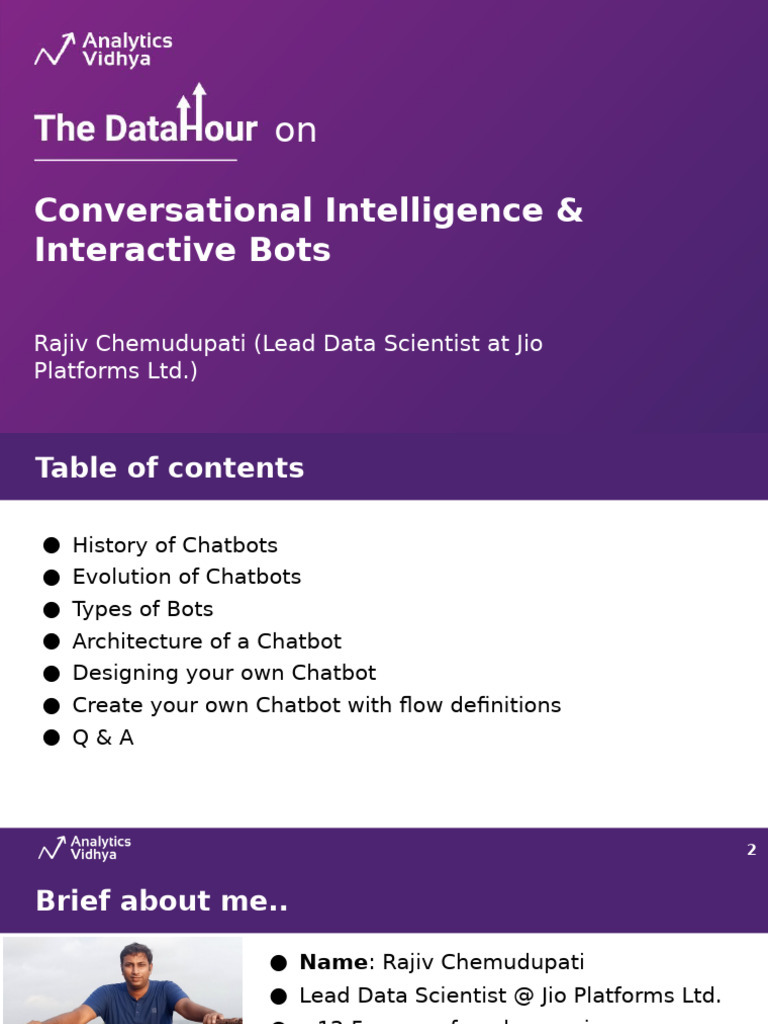 Chatbots DataHour AV | PDF | Computing | Artificial Intelligence