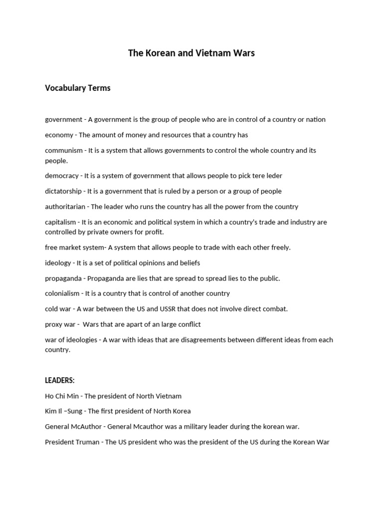 The Korean and Vietnam Wars | PDF