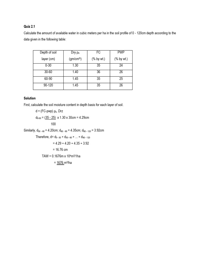 Sample Problem 2.1 Soil Properties | PDF | Hydrology | Soil Science