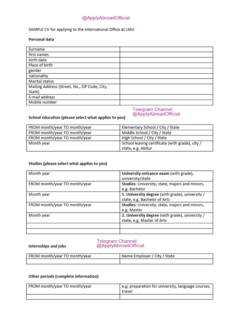 LMU ApplyAbroad | PDF