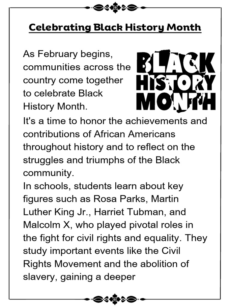 Celebrating Black History Month Events | PDF | Social Equality ...