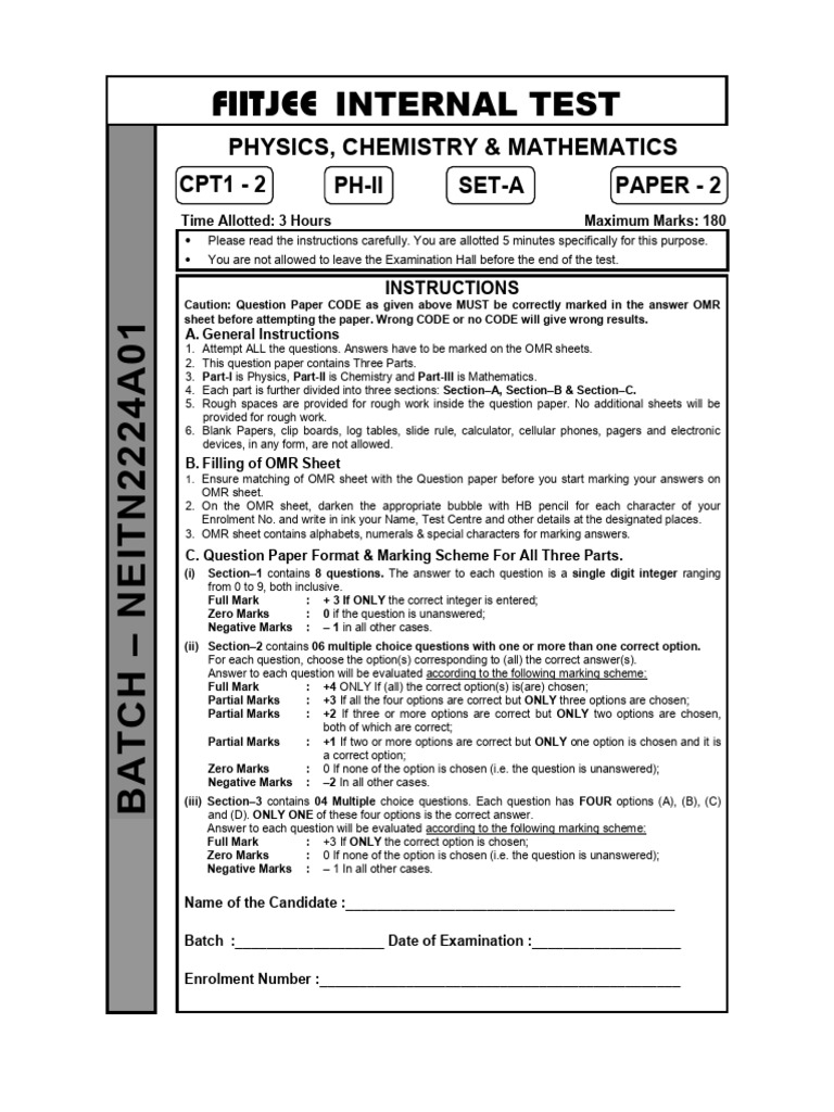 JEE Advance Phase 2 PT 2 | PDF | Force | Mass