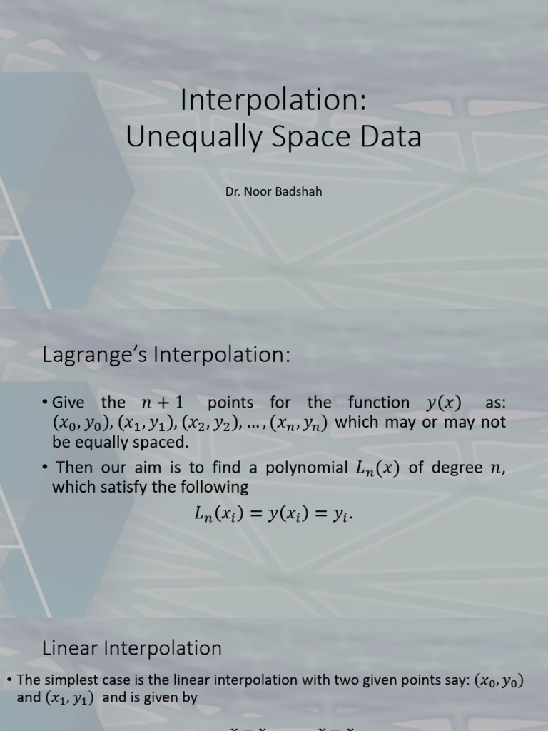 Interpolation of unequally spaced data 3 | PDF Interpolation of unequally spaced data 3 | PDF