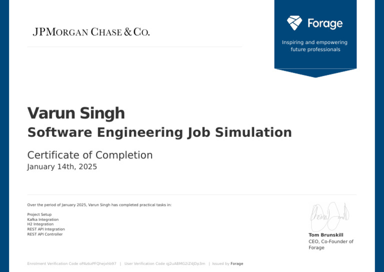 Forage Software Engineing Certificate | PDF
