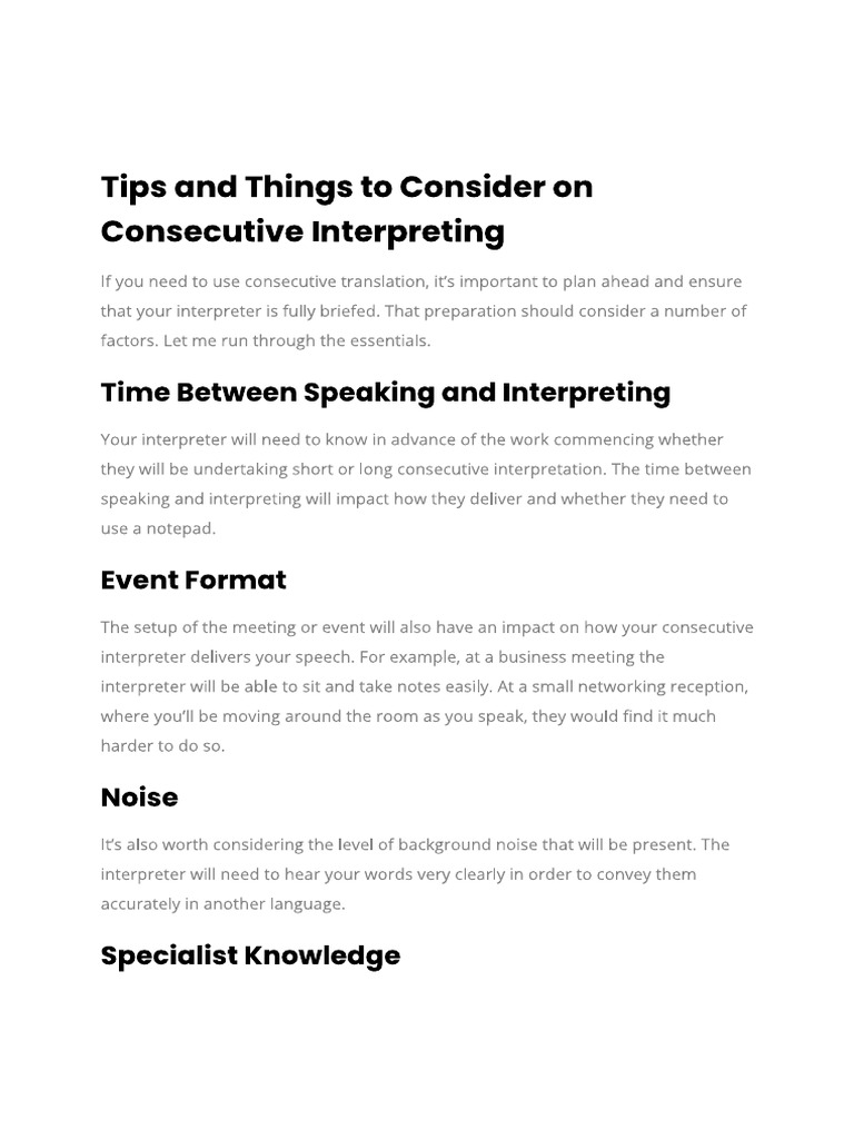 Consecutive Interpreting Lecture2 | PDF