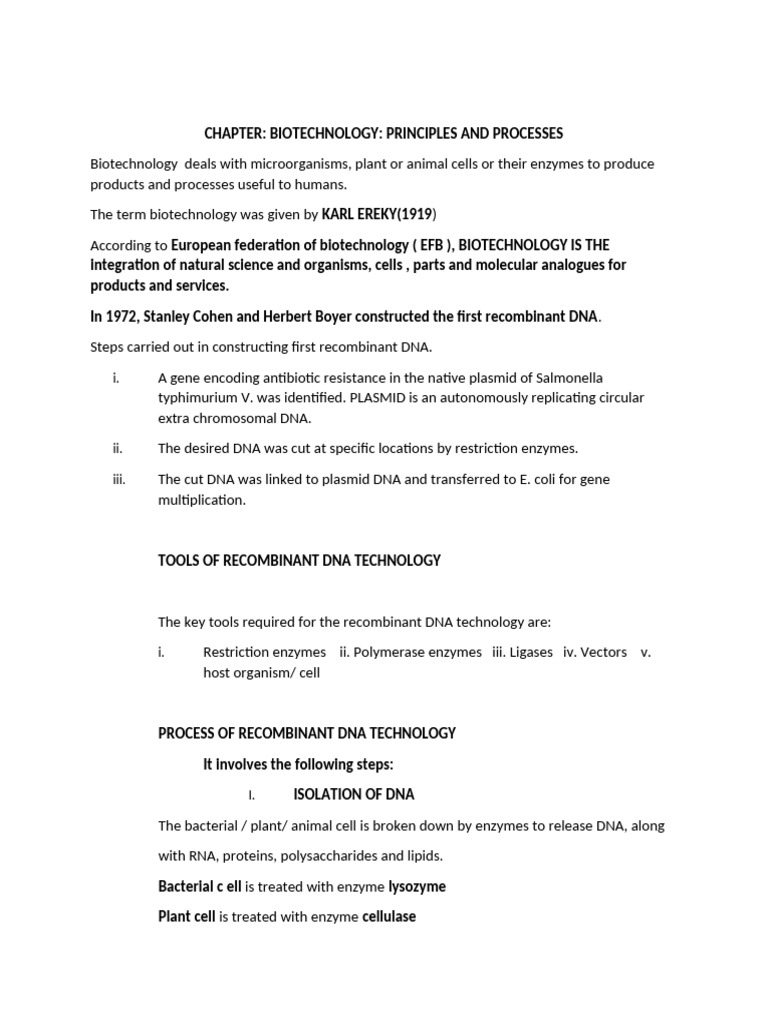 Biotechnology - Principles | PDF | Molecular Cloning | Polymerase Chain ...