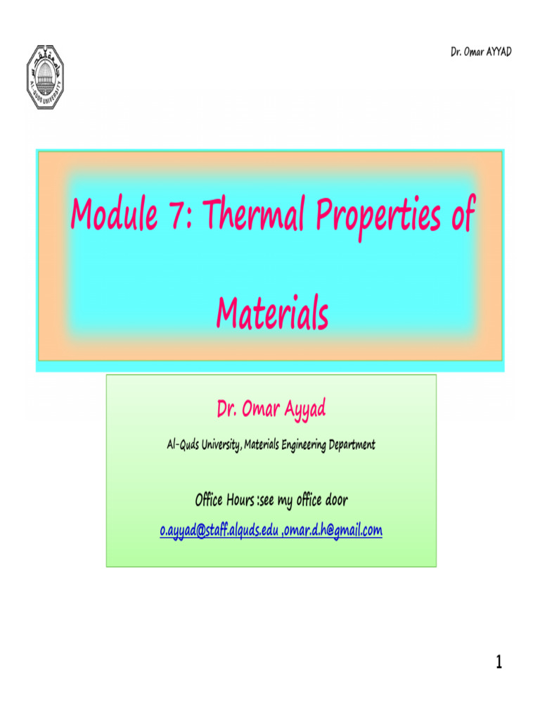 GQcXEu-Module 7 - Lec. Notes - Thermal Properties of Materials | PDF ...