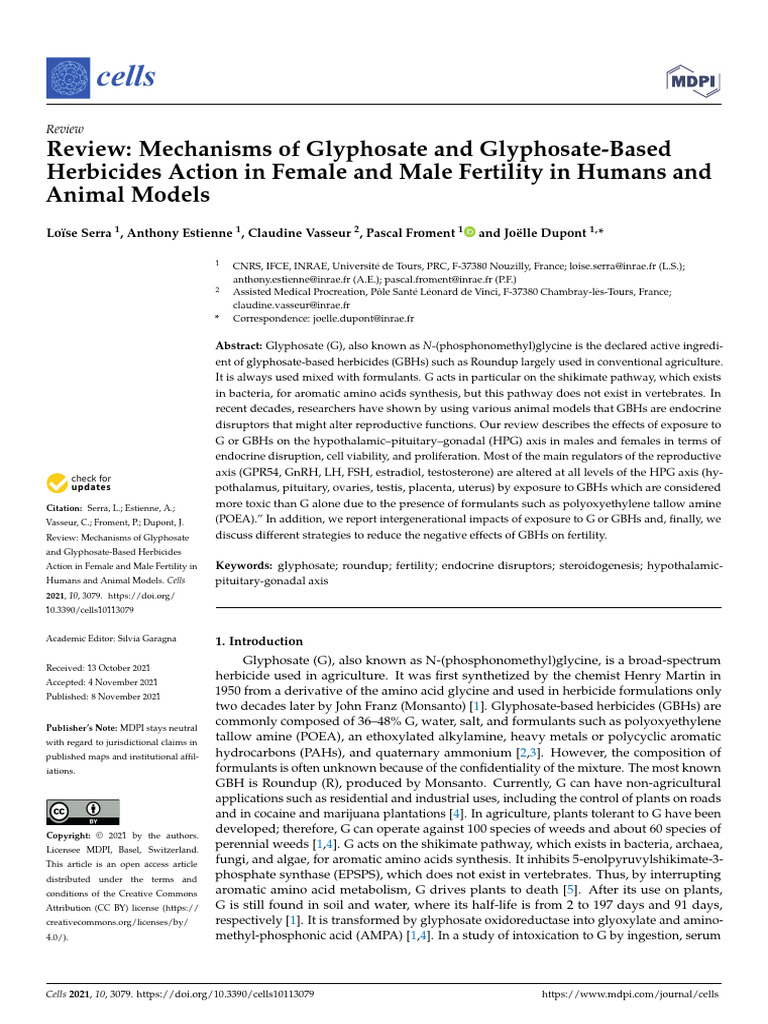 Review Mechanisms of Glyphosate and Glyphosate Based Herbicides Action ...
