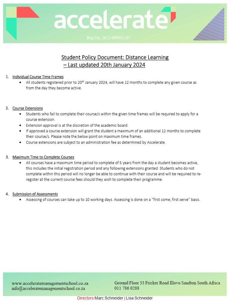 Distance Learning Student Policy Guide | PDF