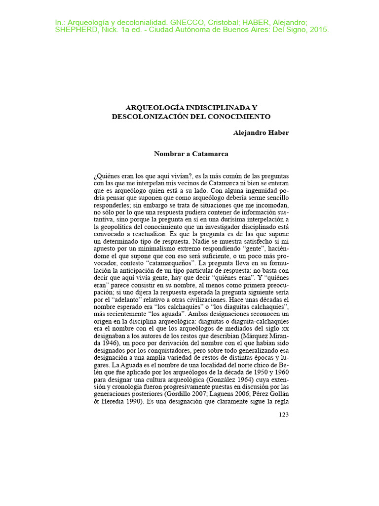 Arqueología Indisciplinada y Descolonización Del Conocimiento ...