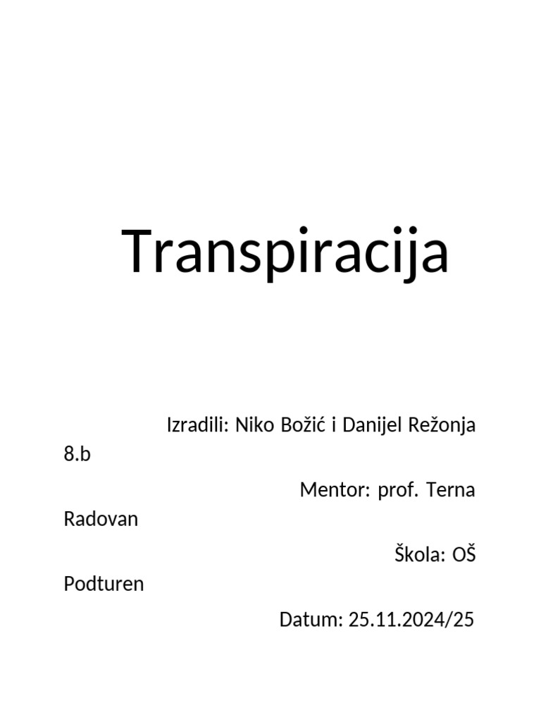 Transpiracija | PDF