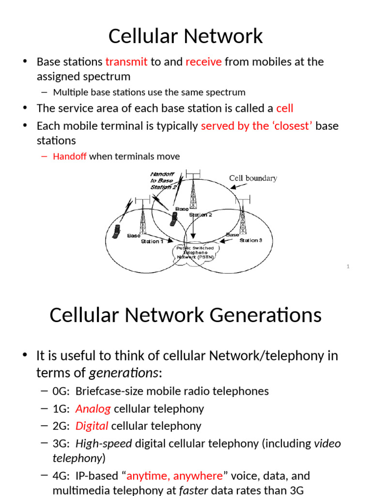 Overview of Cellular Network Generations | PDF | Channel Access Method ...