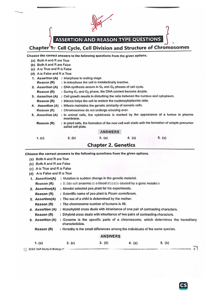 Class 10 Assertion Reason Chapter Wise New Included Question W e | PDF