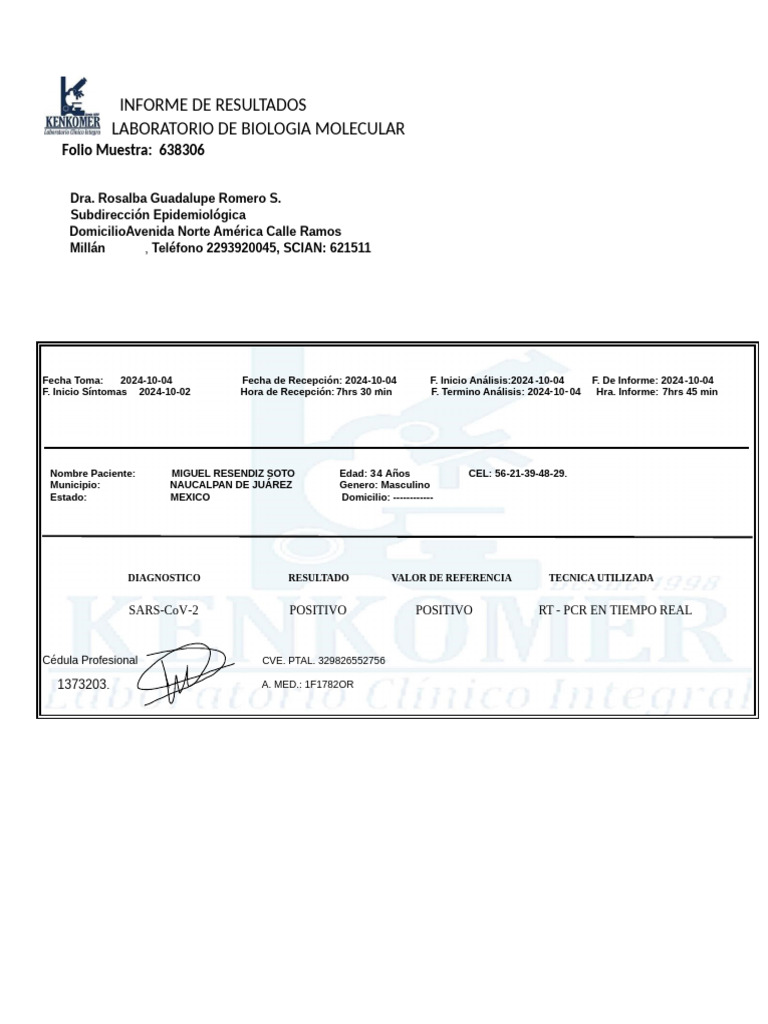 Resultados-Pcr Miguel Resendiz Soto-1 | PDF | Ciencias de la vida ...