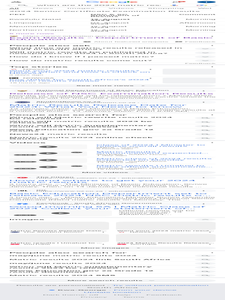 When Are the 2024 Matric Results Coming Out - Google Search 2 | PDF ...