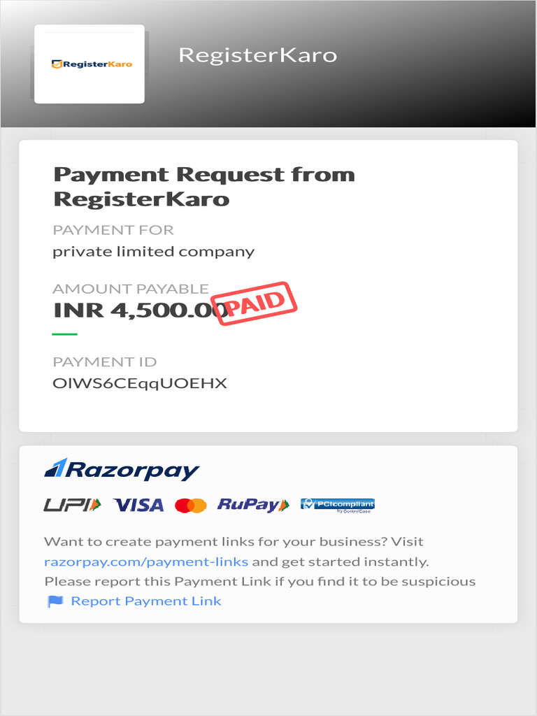 RegisterKaro - Payment Link - OlV5iVdU2x2pD3 | PDF