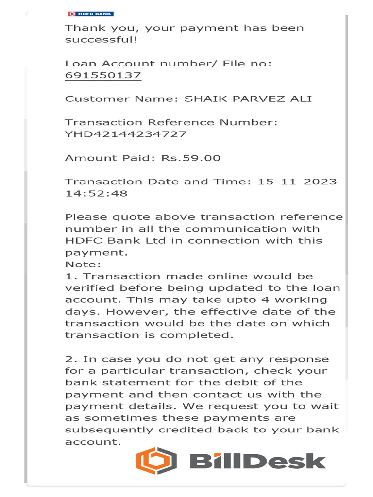 Payment Response | PDF