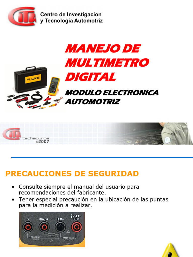 03 Manejo Del Multimetro Digital Modulo Electronica Automotriz | PDF
