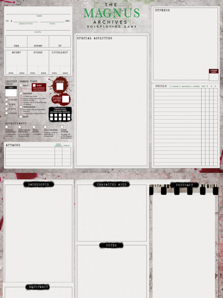 The Magnus Archives Character Sheet-2024-10-23 | PDF