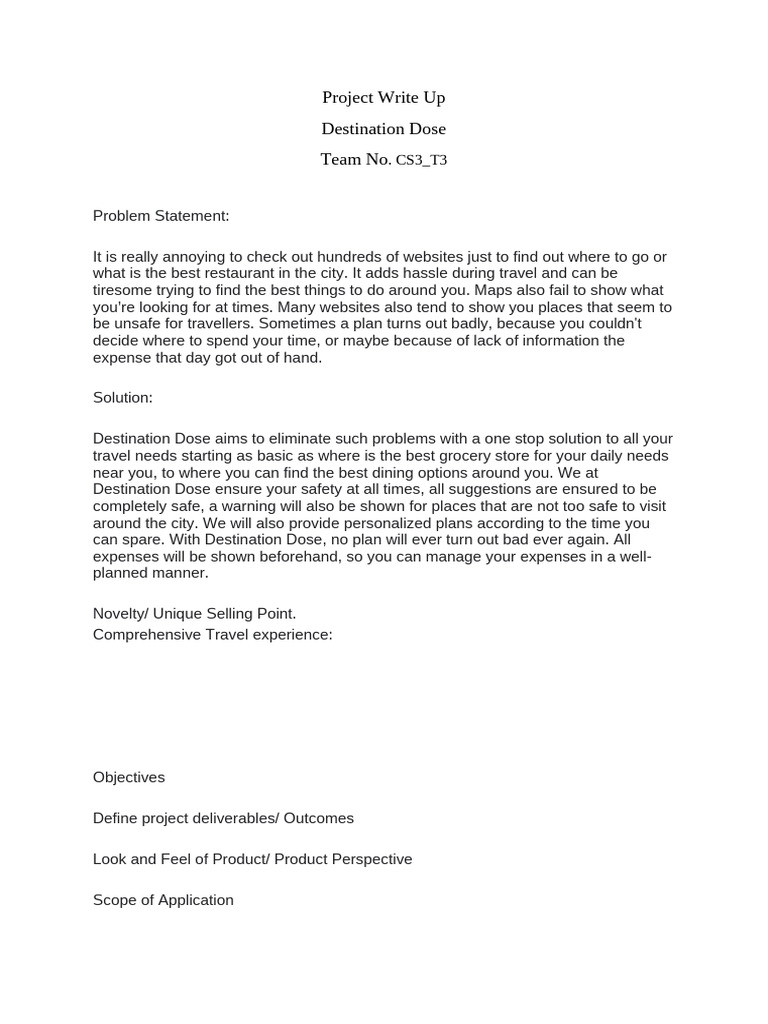 Project Write Up | PDF