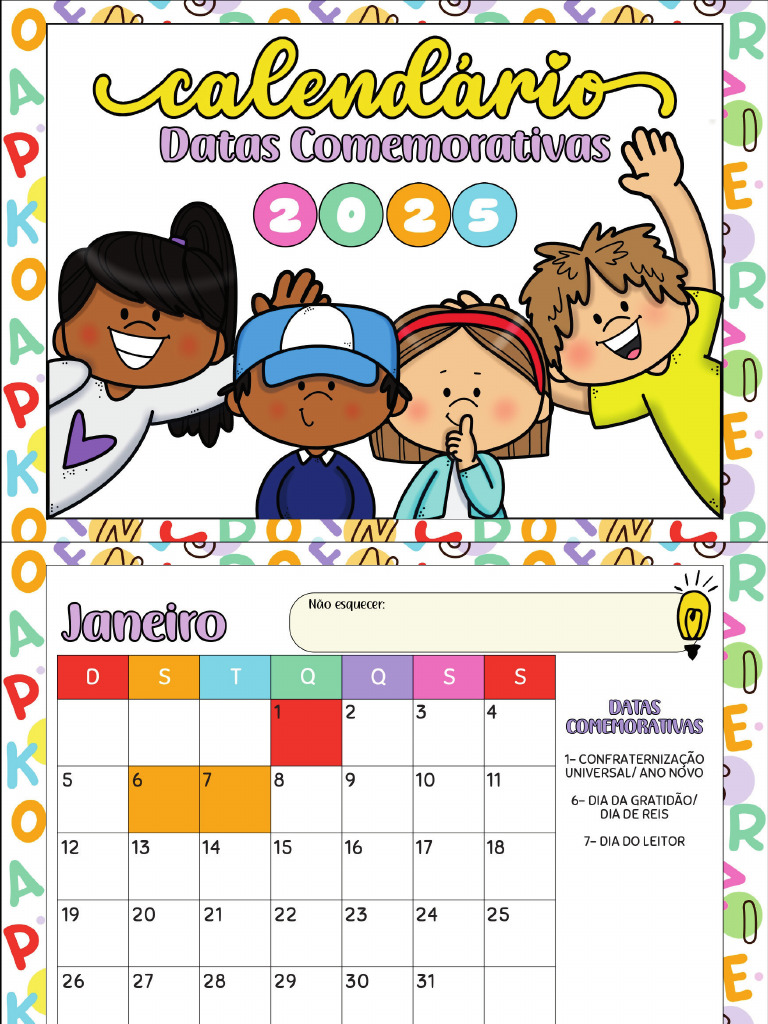 Calendario Datas Comemorativas Pdf