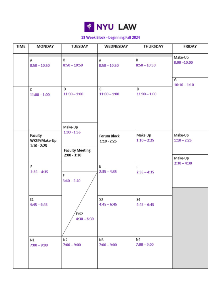 2025-2026 Block Schedule | PDF