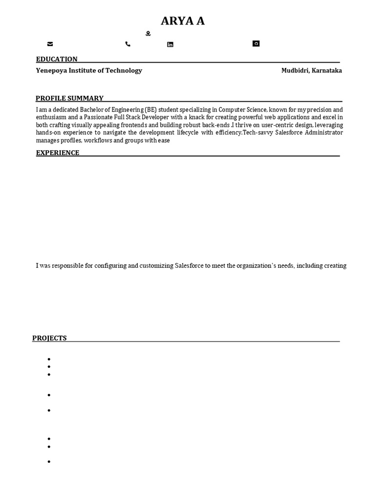 AryaAResume | PDF | Databases | Java Script