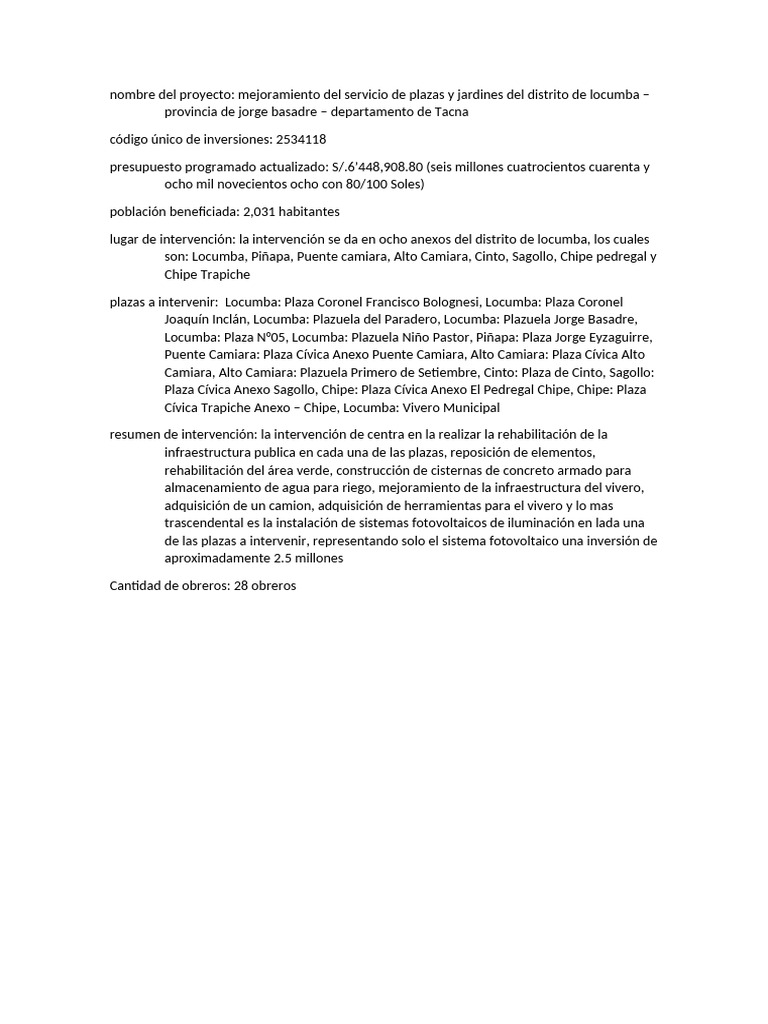 Resumen Proyecto | PDF