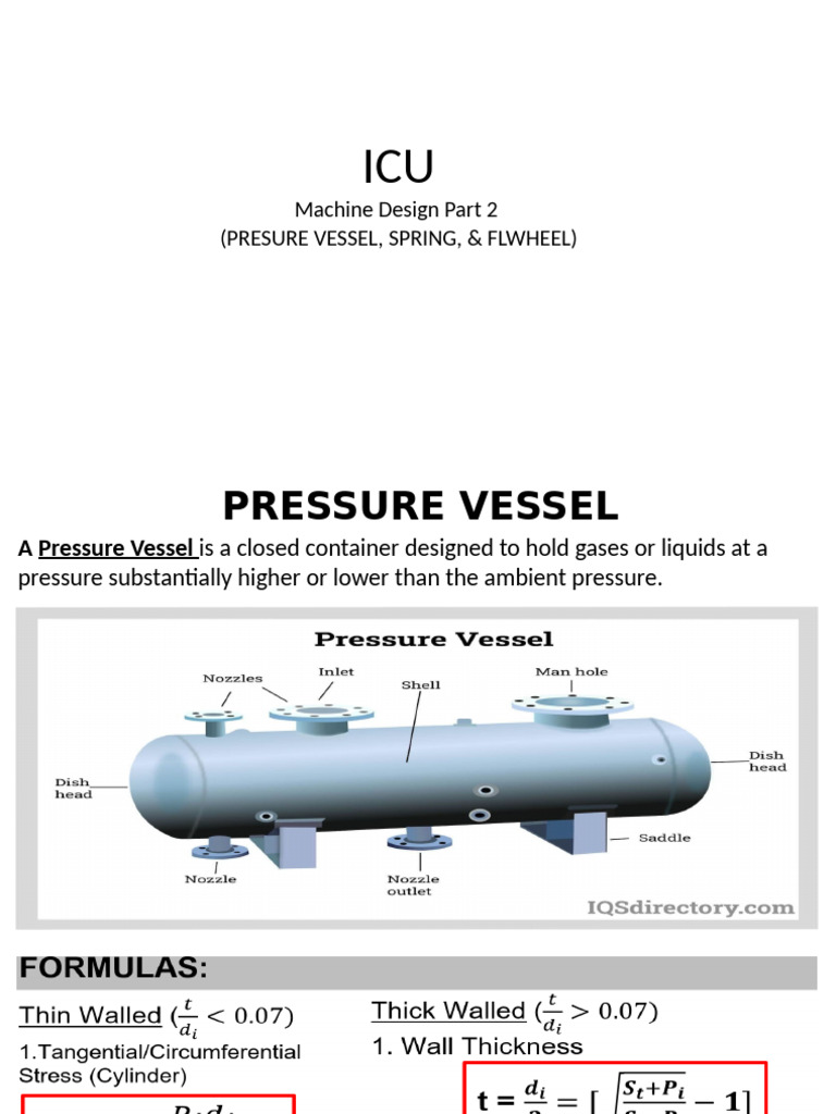 ICU - MDSP part 2 (pressure vessel, spring, flywheel) | PDF | Pressure ...