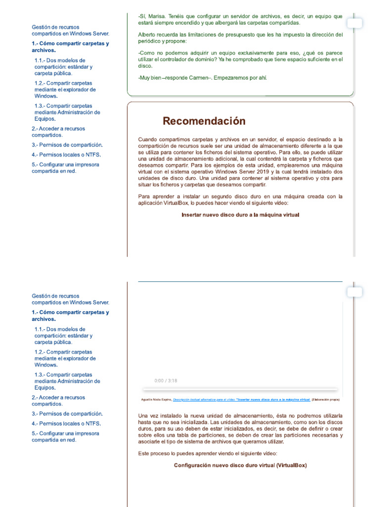 UT04.Sistemas Operativos en Red-Gestión de Recursos Compartidos en Windows Server | PDF