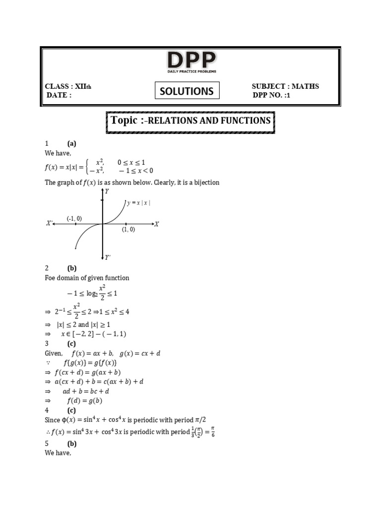 Class XII Maths Relations Functions | PDF | Function (Mathematics) | Analysis