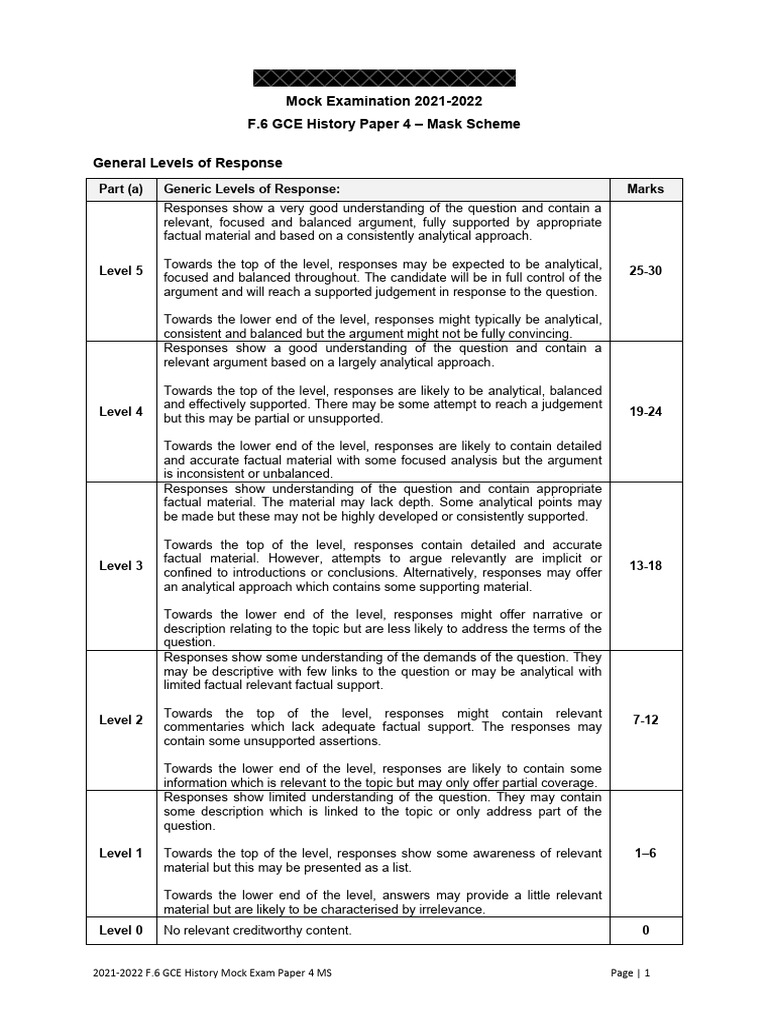 Paper 4 (Depth Study 1 - European History in The Interwar Years, 1919â ...